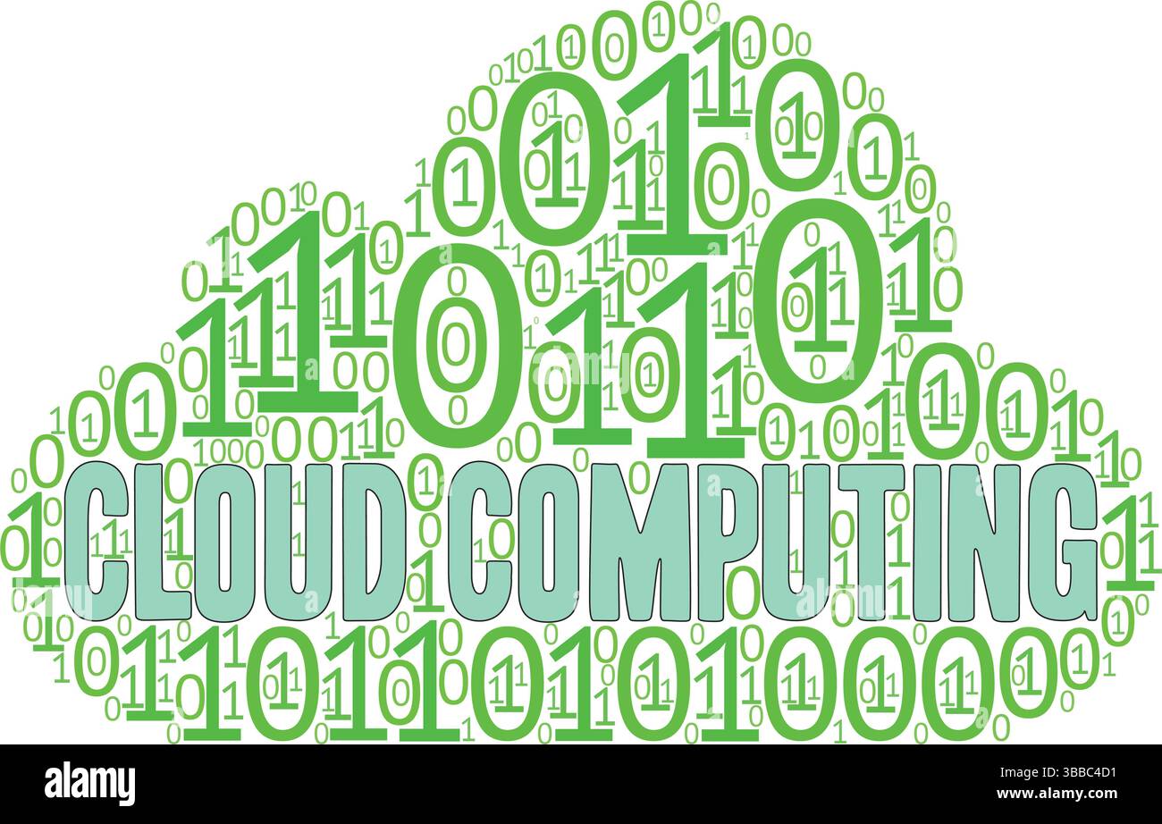 Cloud Computing with word cloud of ones and zeros Stock Vector Image & Art - Alamy