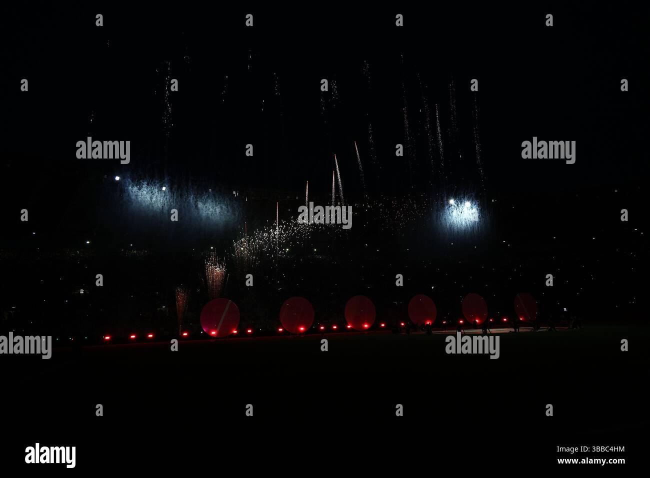 Opening ceremony ; during the Italy Cup Final match between Milan 0-1 ...