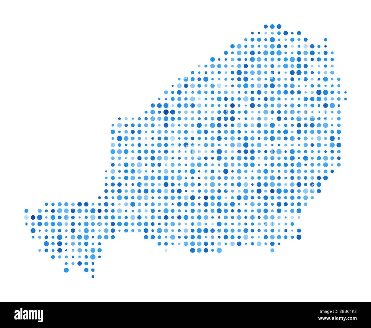 Niger Dot Map. Country Digital Style Shape. Niger vector image. Country ...
