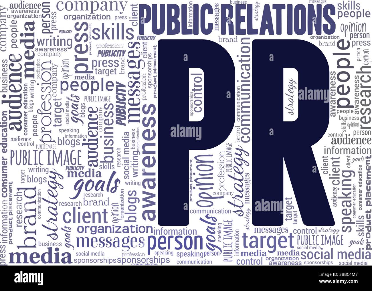 Public relations - PR word cloud isolated on a white background Stock ...