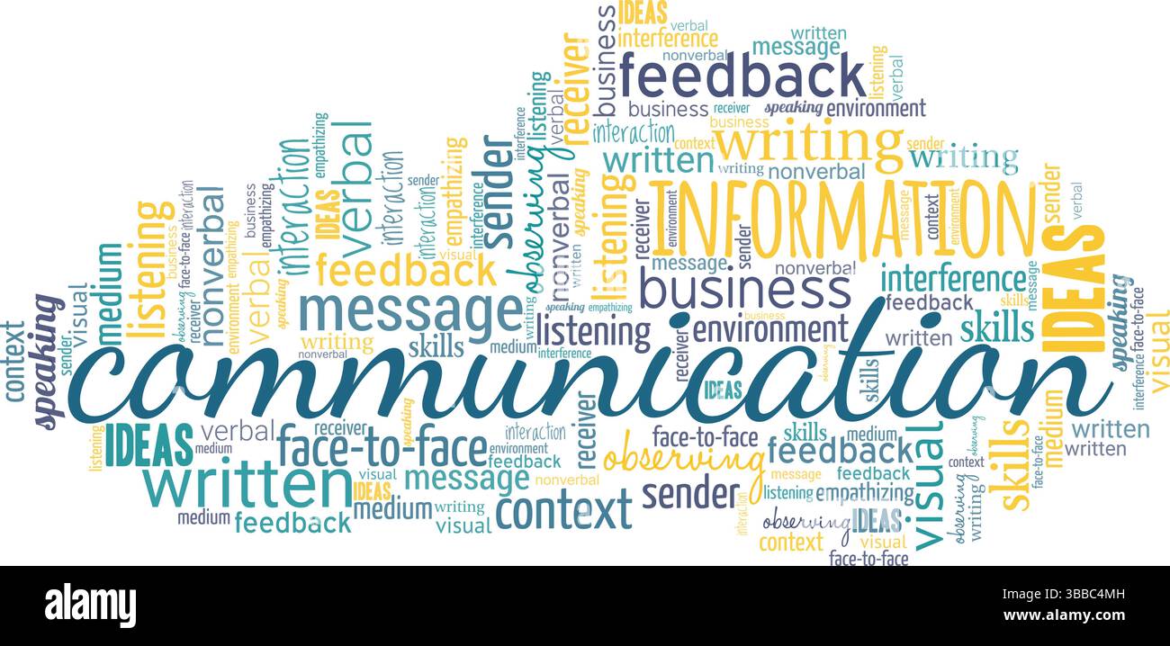 Communication word cloud isolated on a white background Stock Vector ...