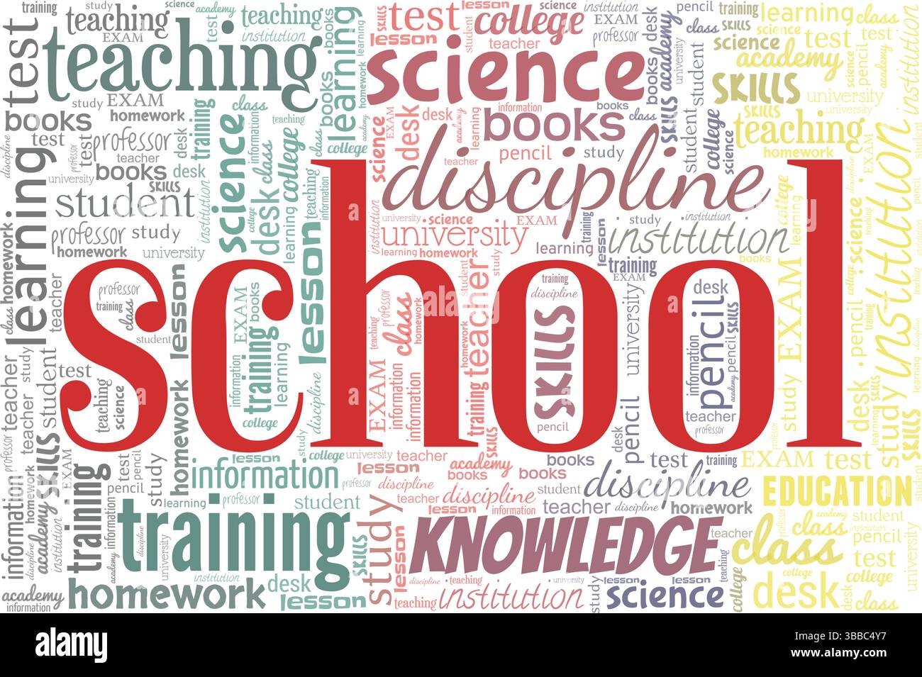 School word cloud isolated on a white background Stock Vector Image ...