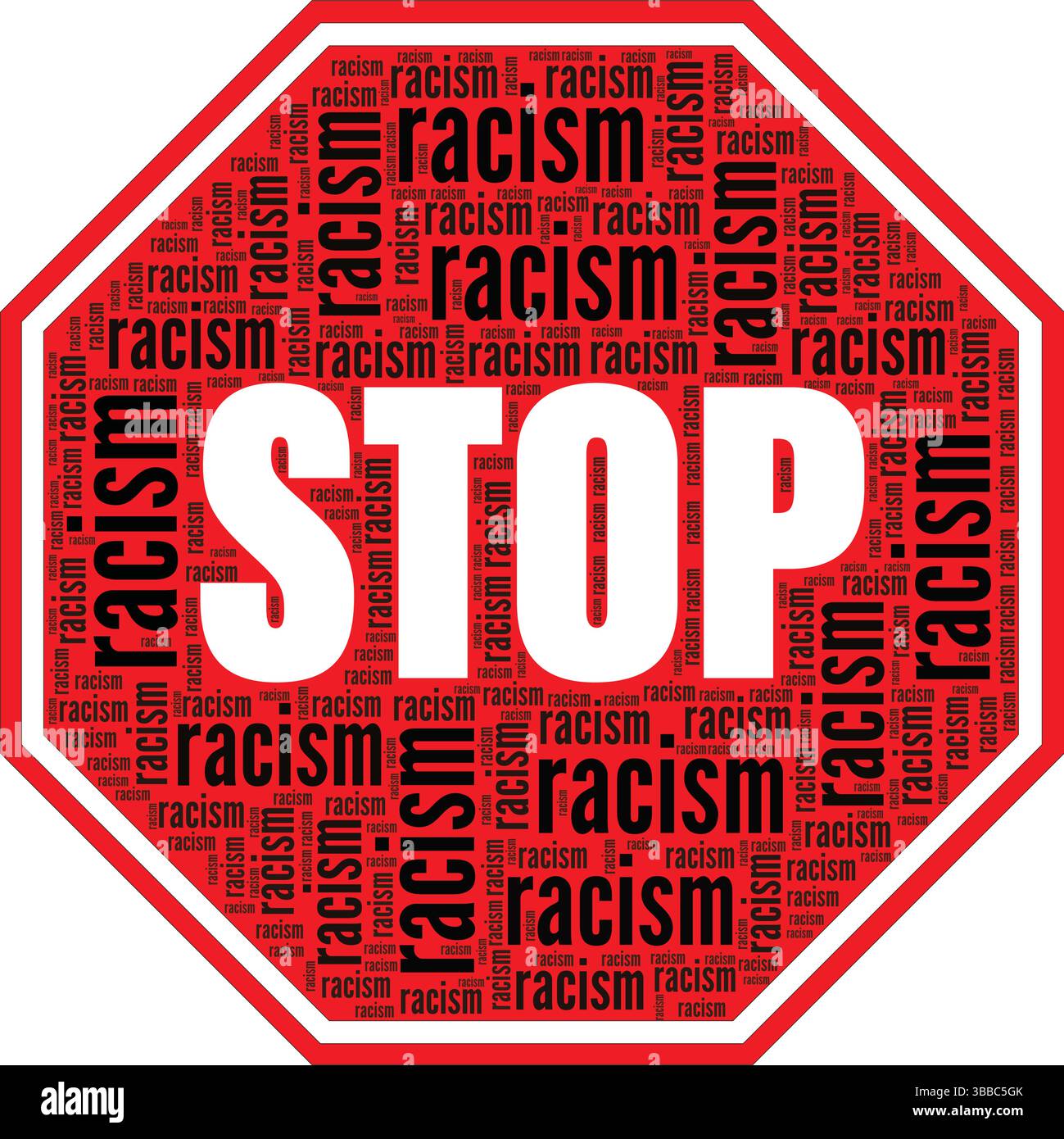 Stop Racism word cloud conceptual design isolated on white background ...