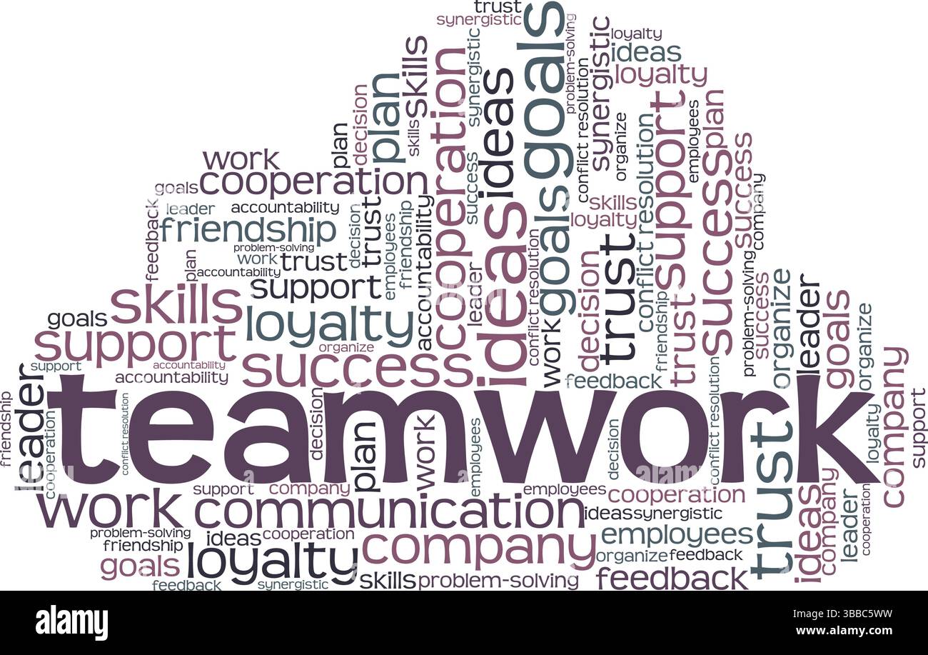 Teamwork vector illustration word cloud isolated on a white background ...