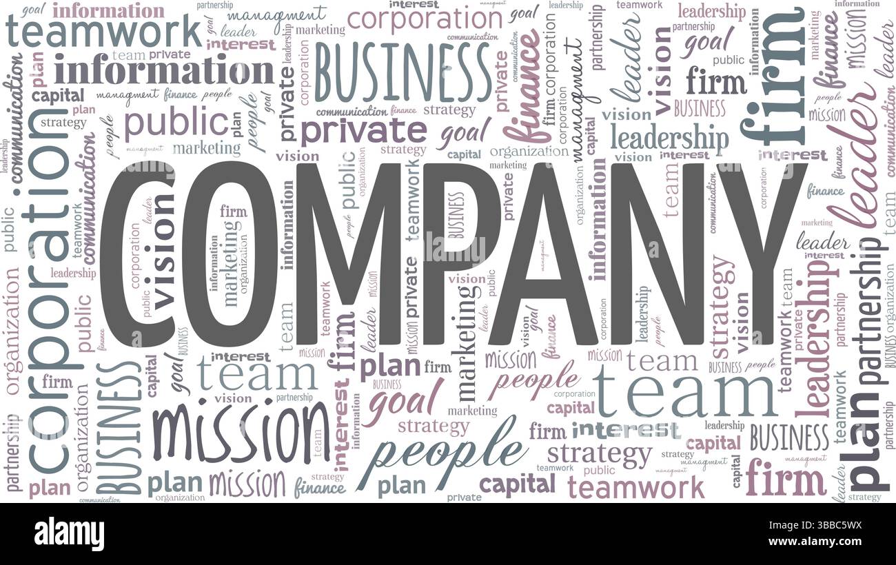 Company word cloud conceptual design isolated on white background Stock ...