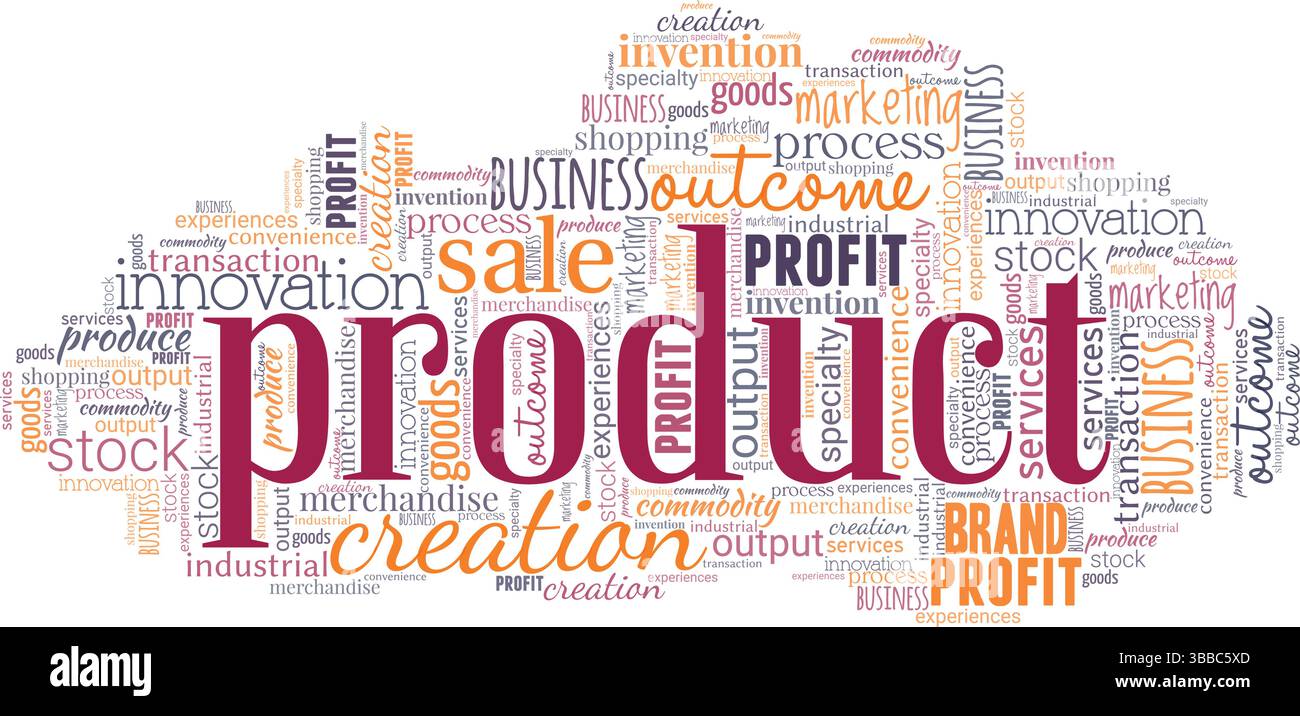 Product word cloud conceptual design isolated on white background Stock ...