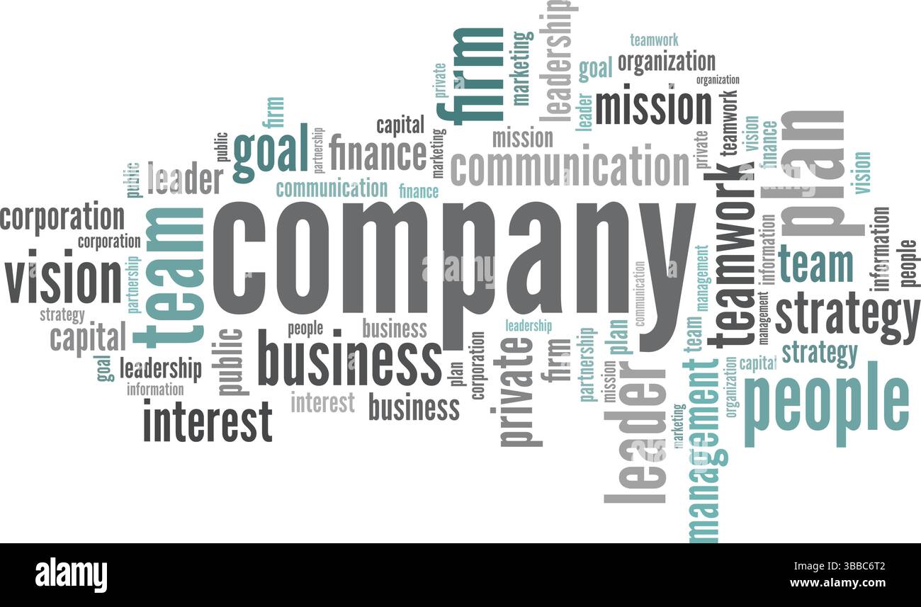 Company word cloud conceptual design isolated on white background Stock ...