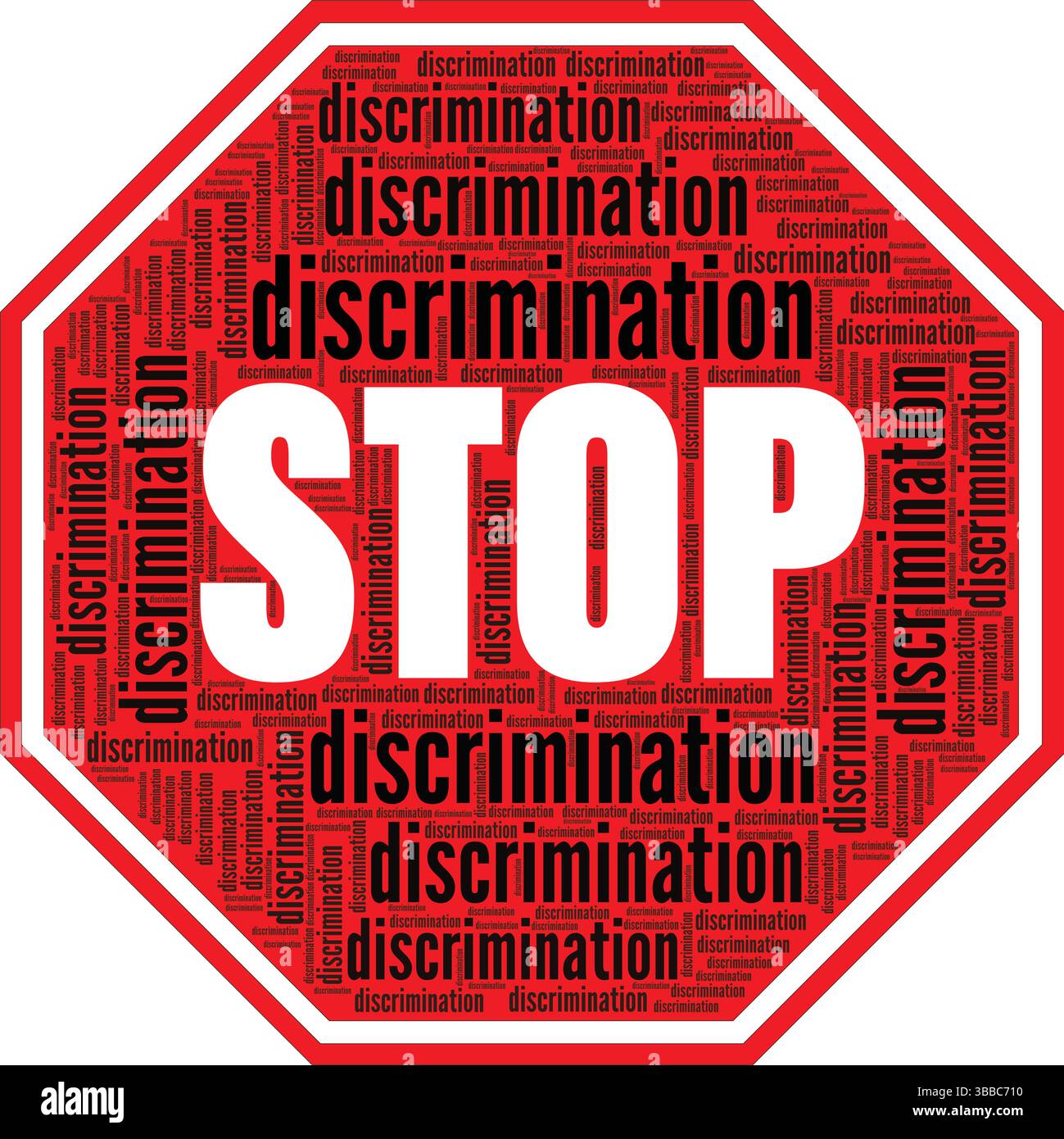 Stop Discrimination vector illustration word cloud isolated on a white background Stock Vector ...