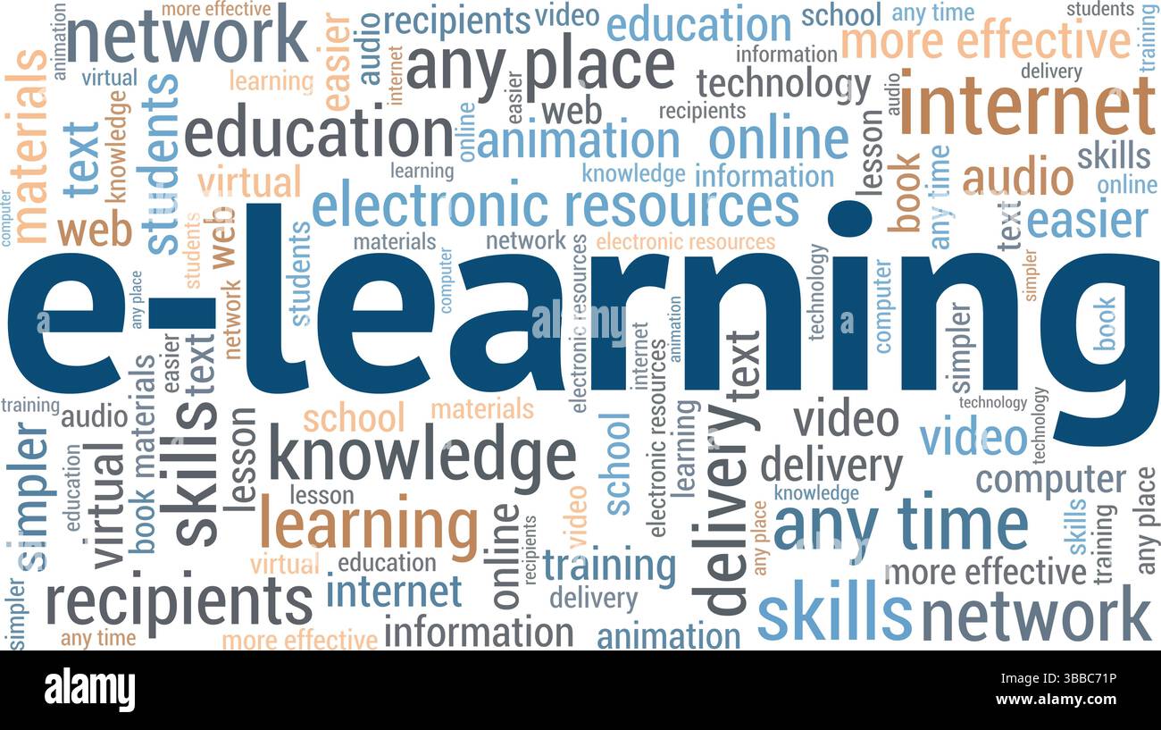 E-learning word cloud conceptual design isolated on white background ...