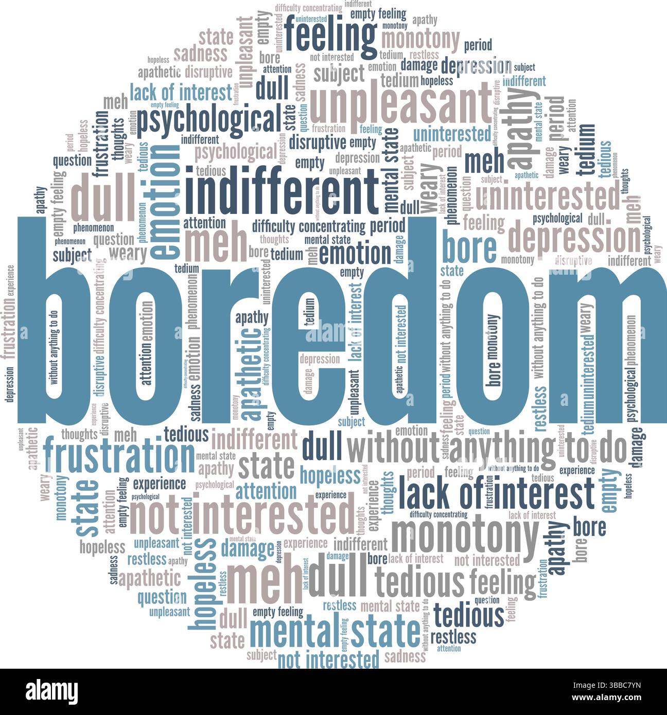 Boredom word cloud conceptual design isolated on white background Stock ...