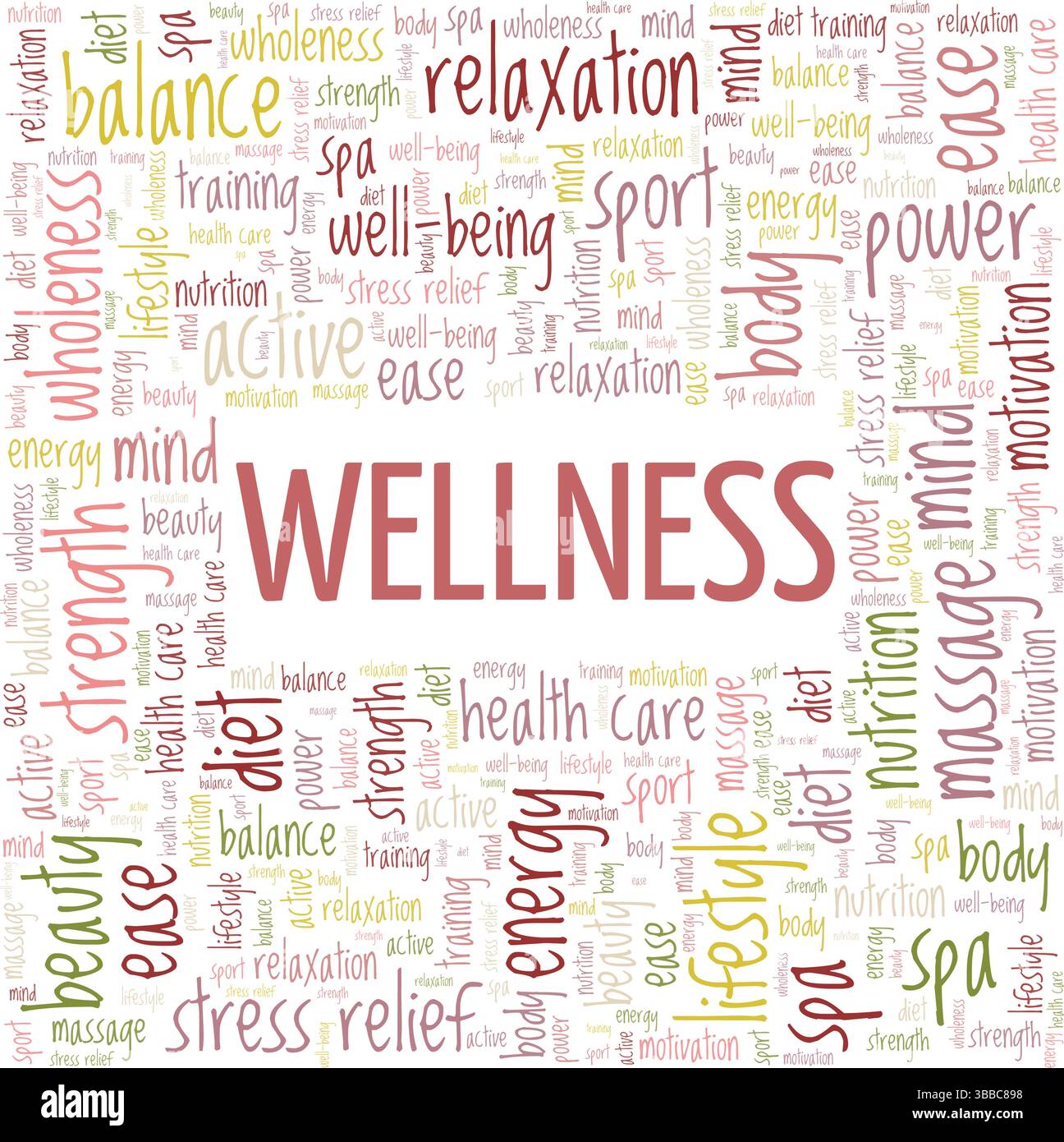 Wellness word cloud isolated on a white background Stock Vector Image ...