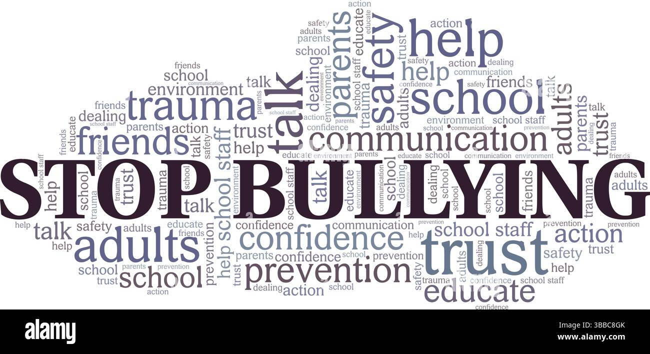 Stop Bullying word cloud conceptual design isolated on white background ...