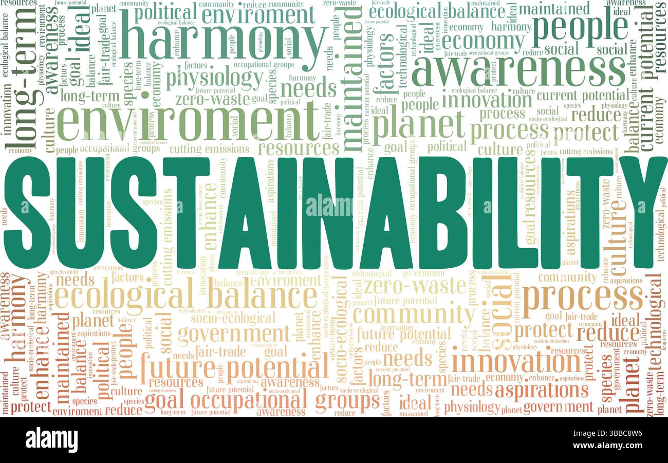 Sustainability word cloud conceptual design isolated on white ...