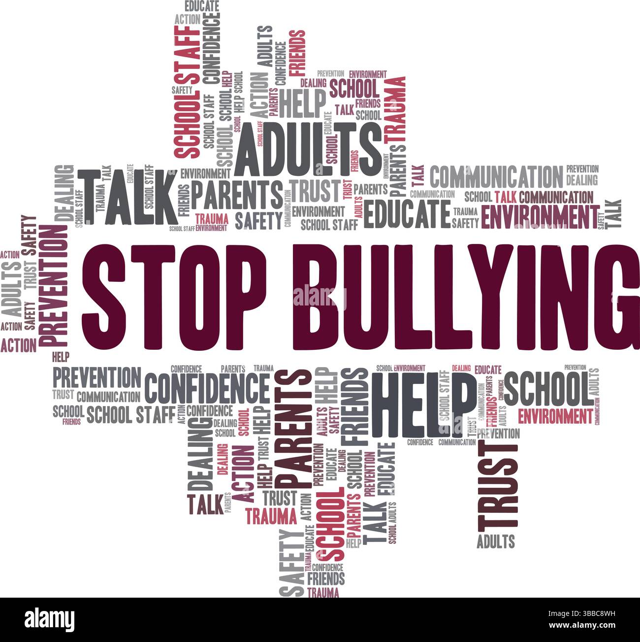Stop Bullying word cloud conceptual design isolated on white background ...