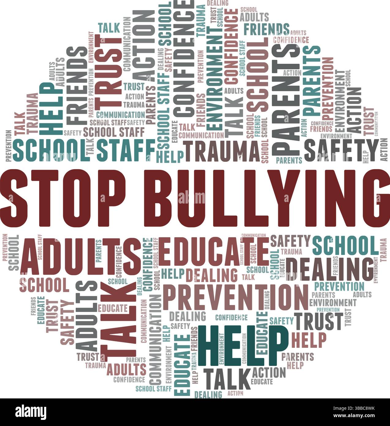 Stop Bullying word cloud conceptual design isolated on white background ...