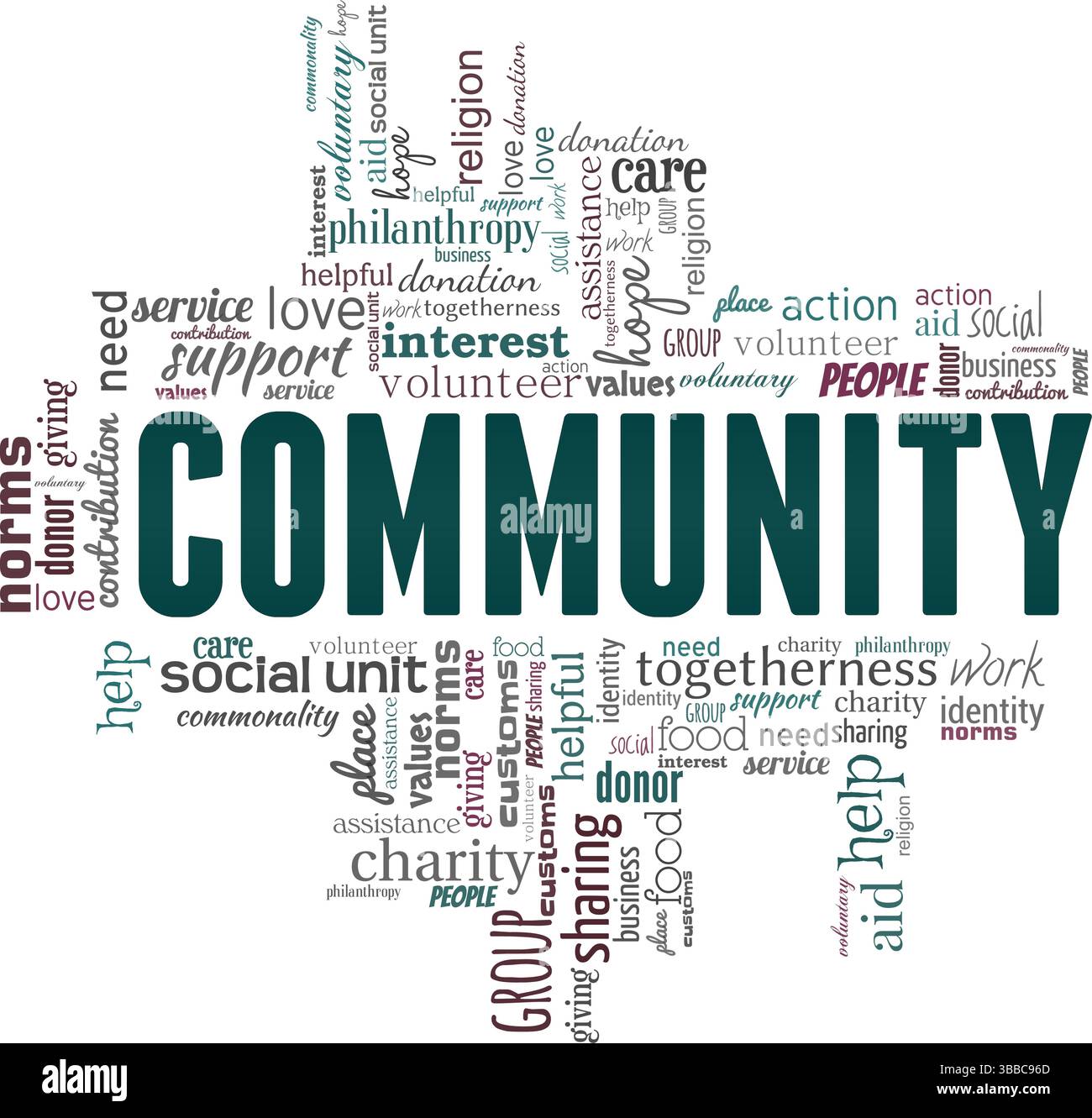 Community word cloud conceptual design isolated on white background ...
