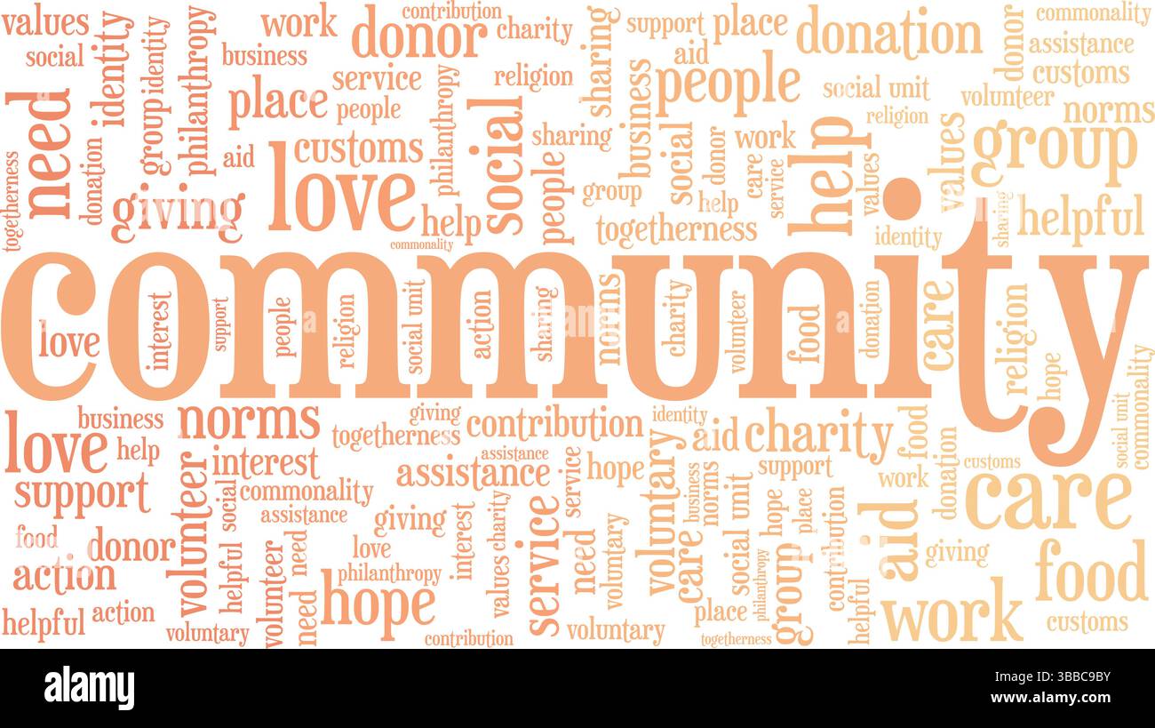 Community word cloud conceptual design isolated on white background ...