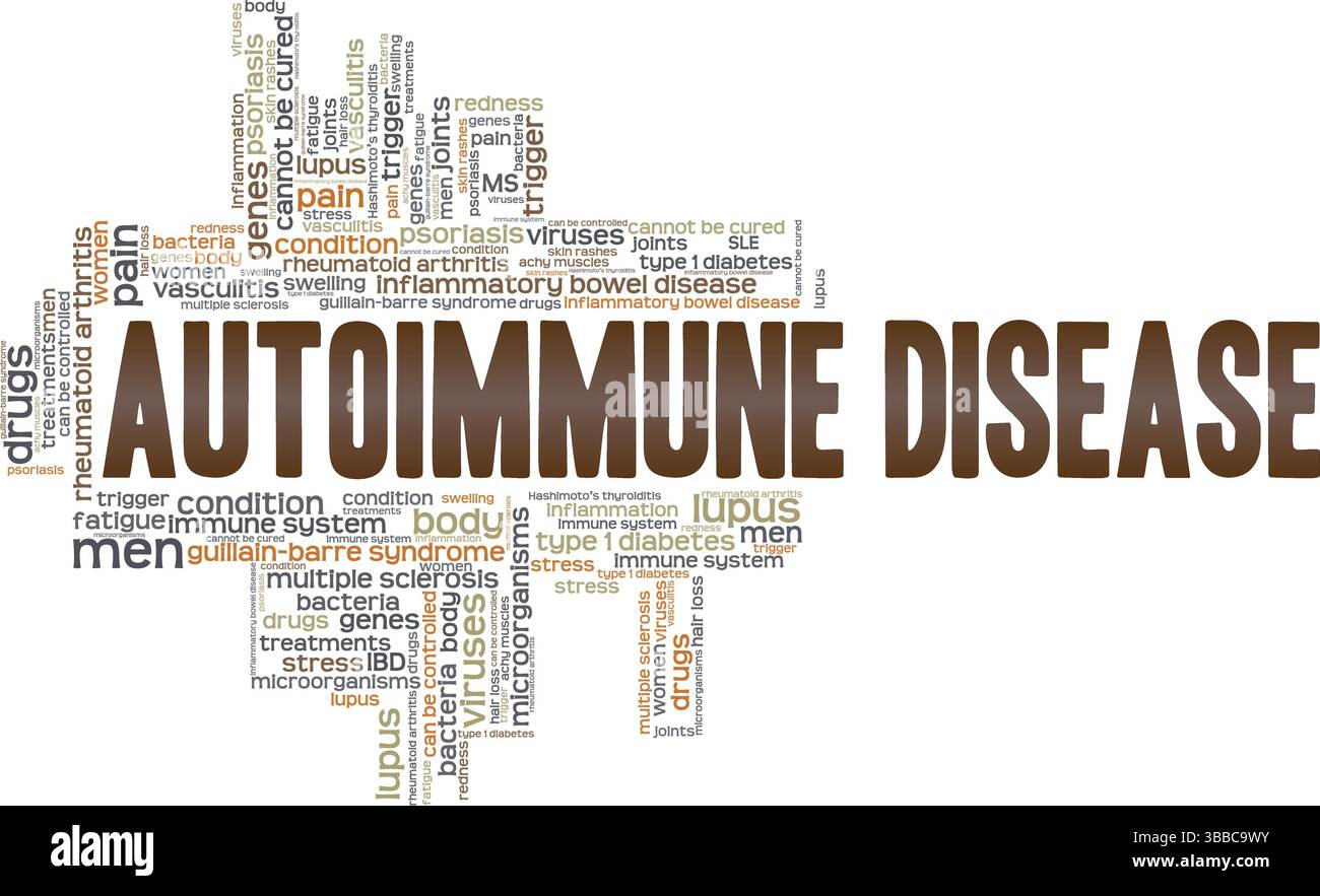 Autoimmune Disease word cloud conceptual design isolated on white ...