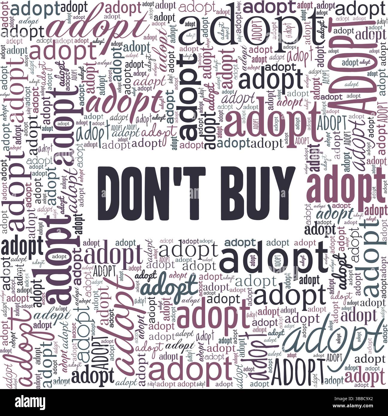 Don't Buy - Adopt word cloud conceptual design isolated on white ...