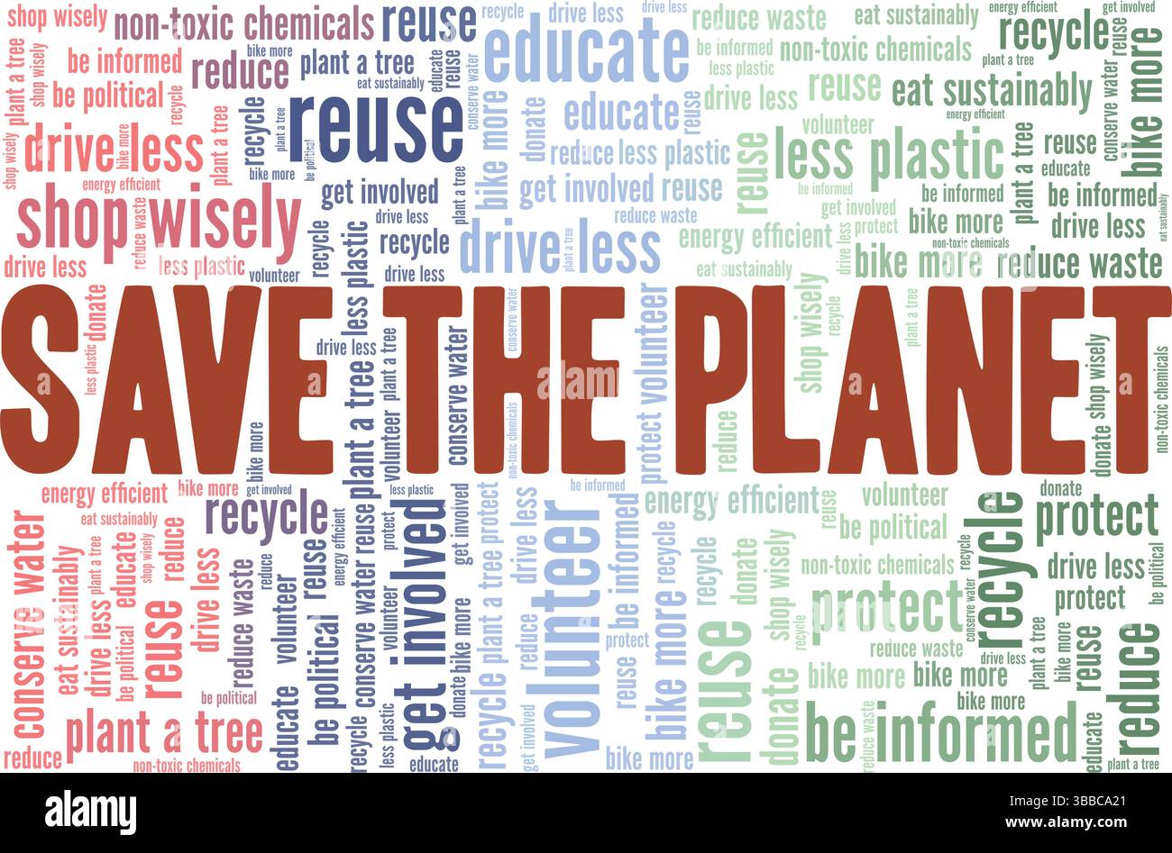 Save the Planet vector illustration word cloud isolated on a white ...