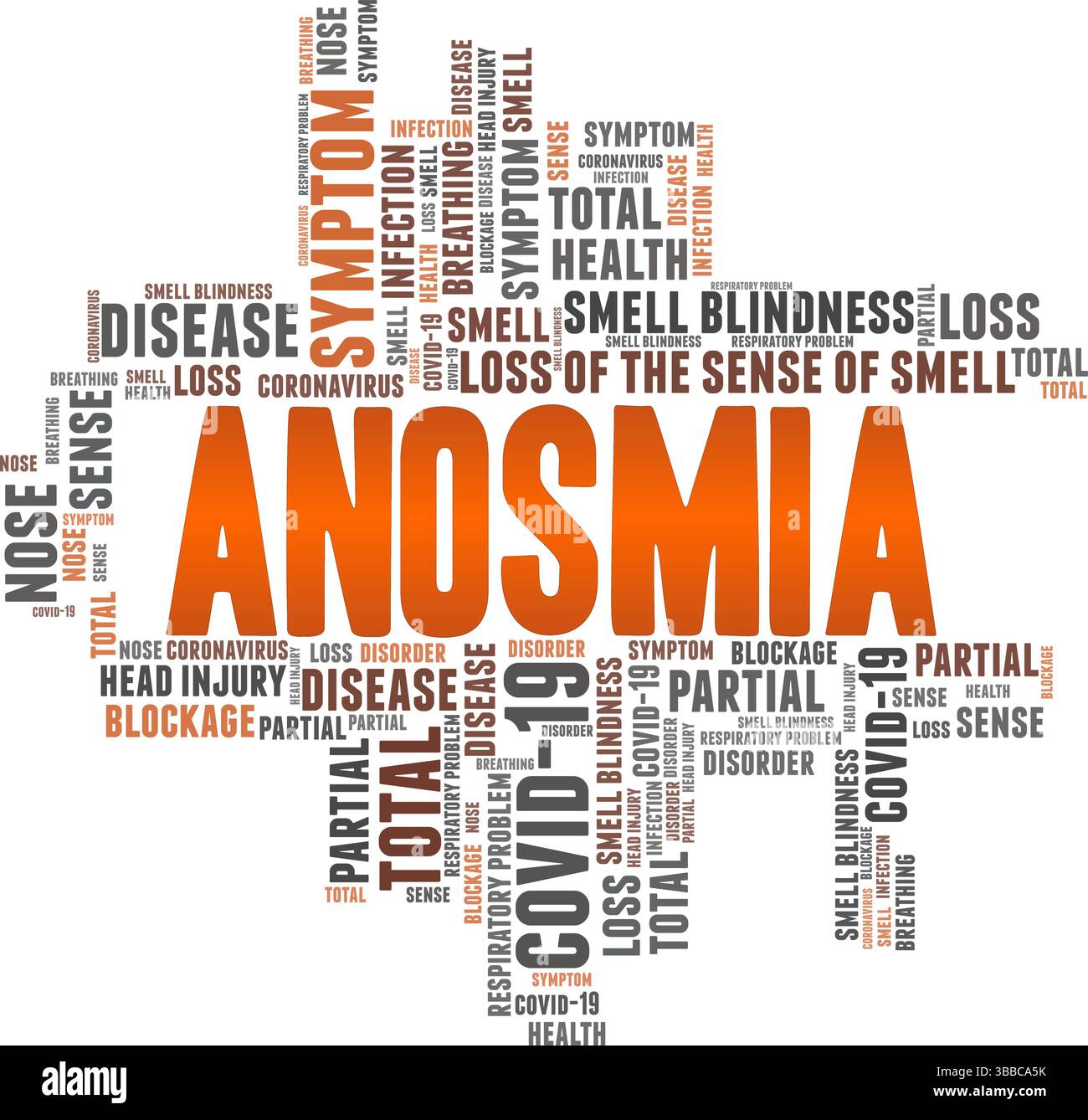 Anosmia - loss of sense of smell word cloud conceptual design isolated ...