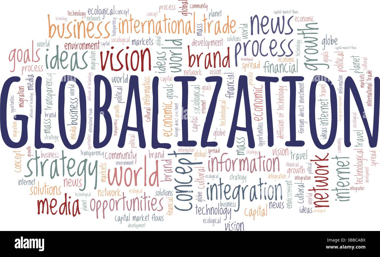 Globalization word cloud conceptual design isolated on white background ...