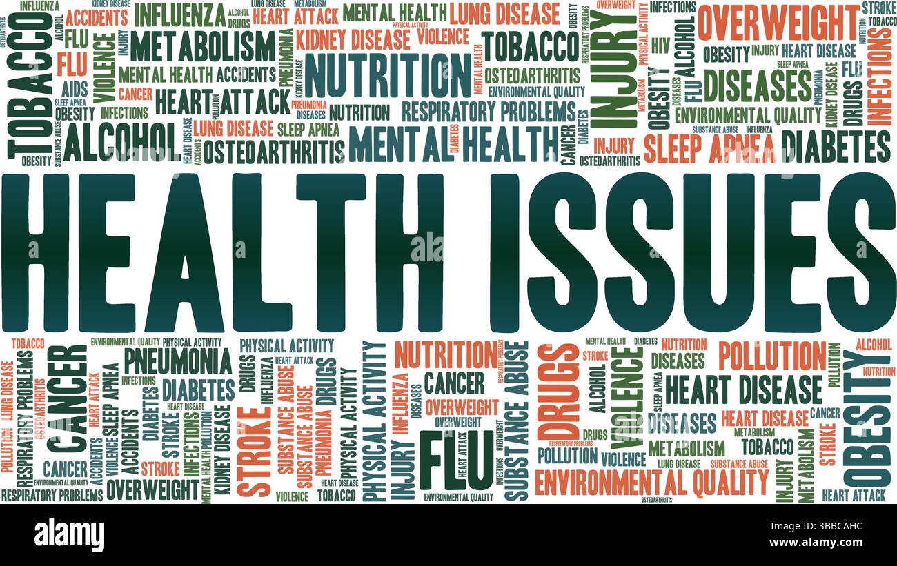 Health Issues word cloud conceptual design isolated on white background ...