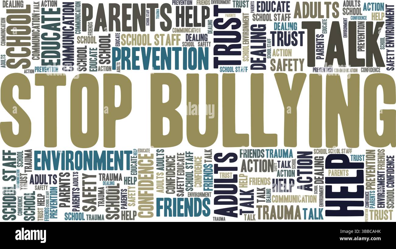 Stop Bullying word cloud conceptual design isolated on white background ...