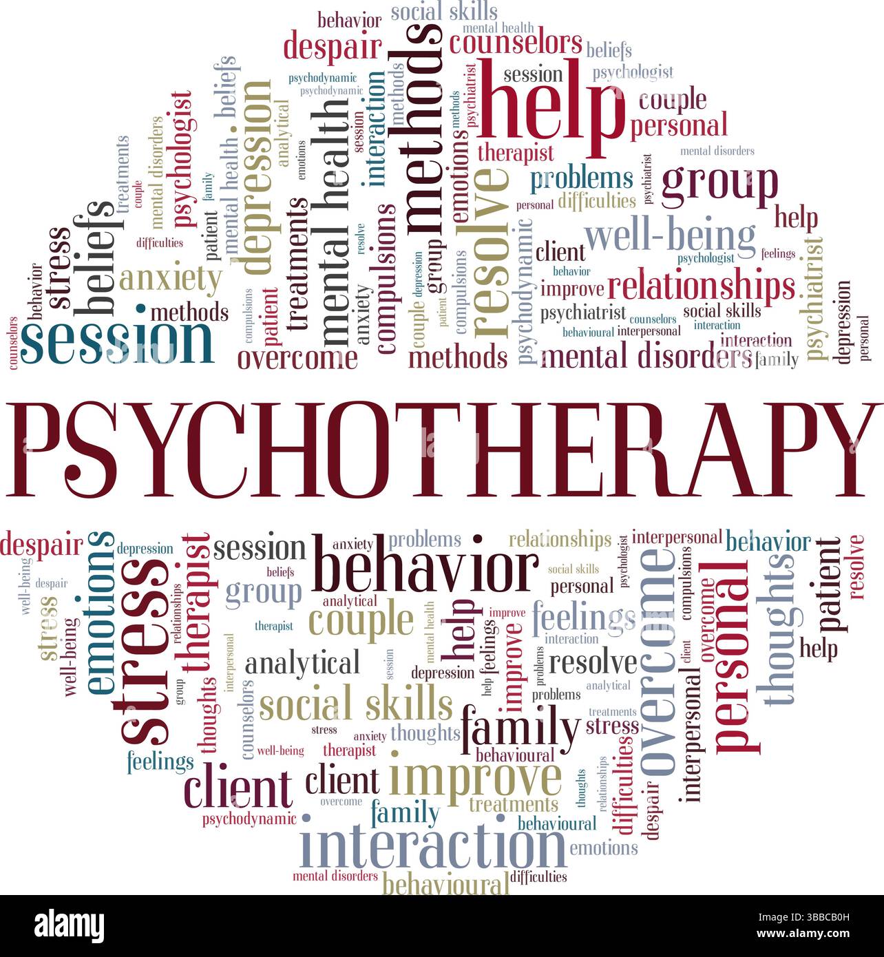 Psychotherapy word cloud conceptual design isolated on white background ...