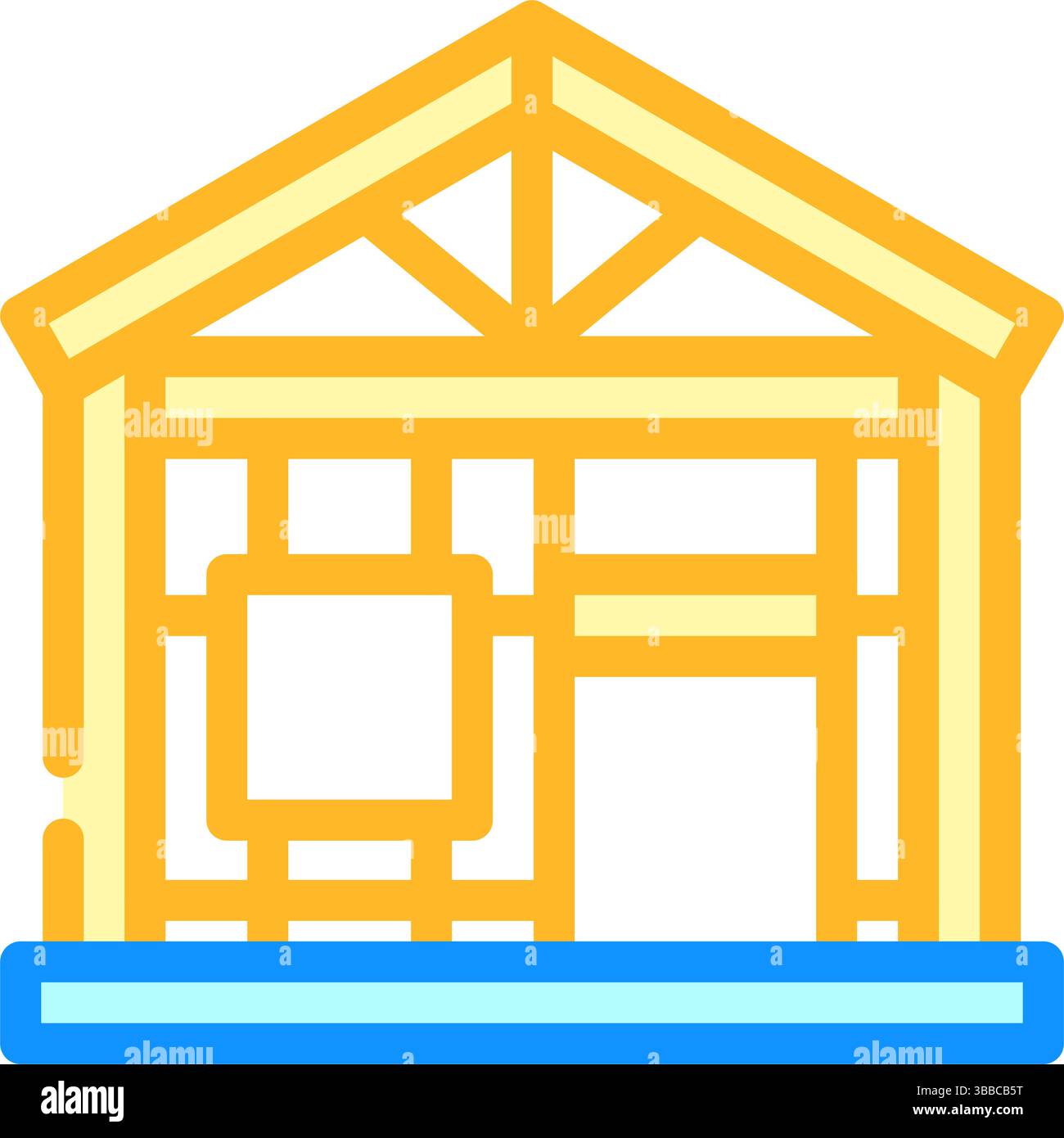 cutting wood beams and rafters color icon vector illustration Stock ...
