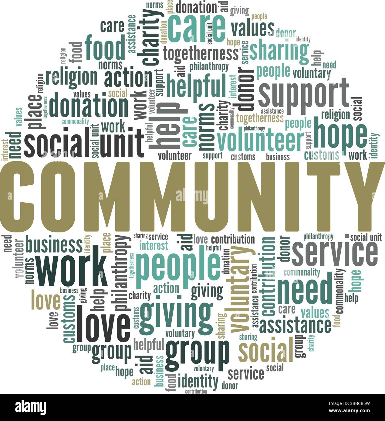 Community word cloud conceptual design isolated on white background ...