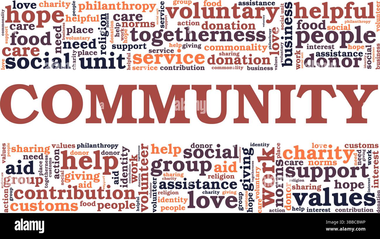 Community word cloud conceptual design isolated on white background ...
