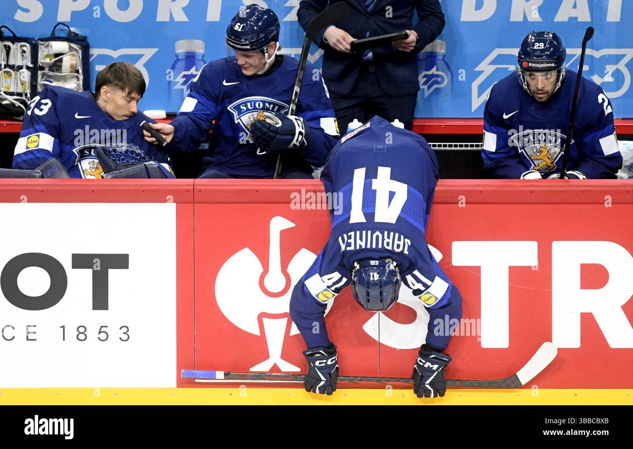 Stockholm, Sweden. 15th May, 2025. From left, Emil Larmi, Juuso ...