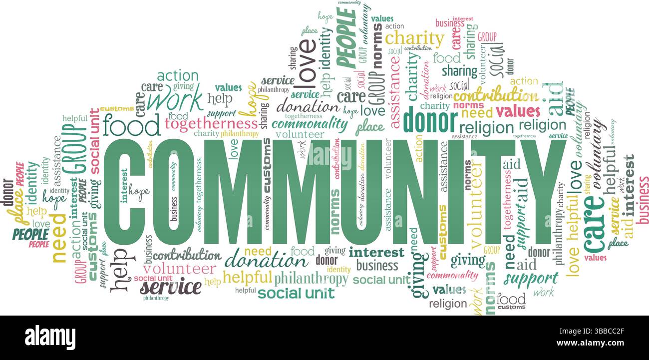 Community word cloud conceptual design isolated on white background ...