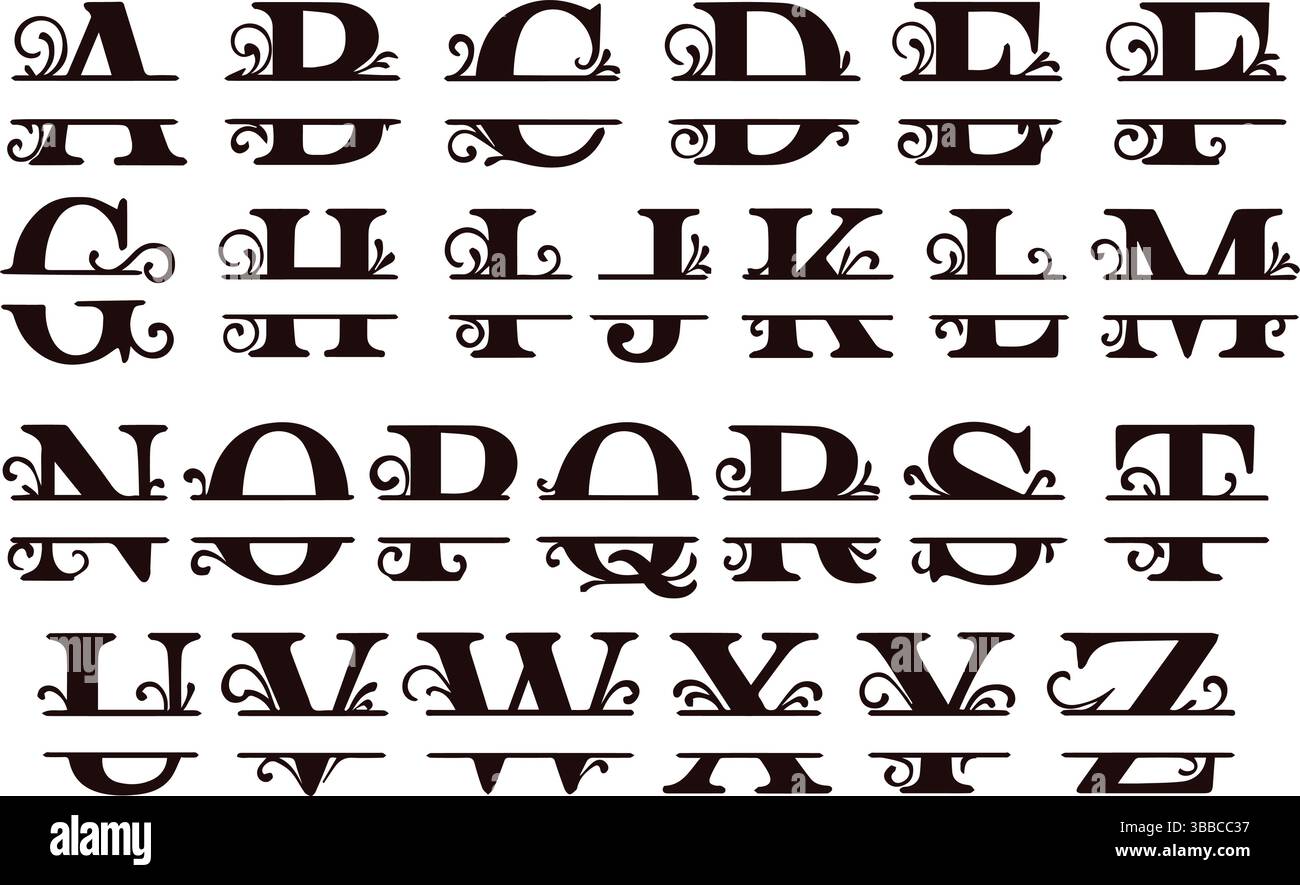 Split monogram font svg Stock Vector Image & Art - Alamy