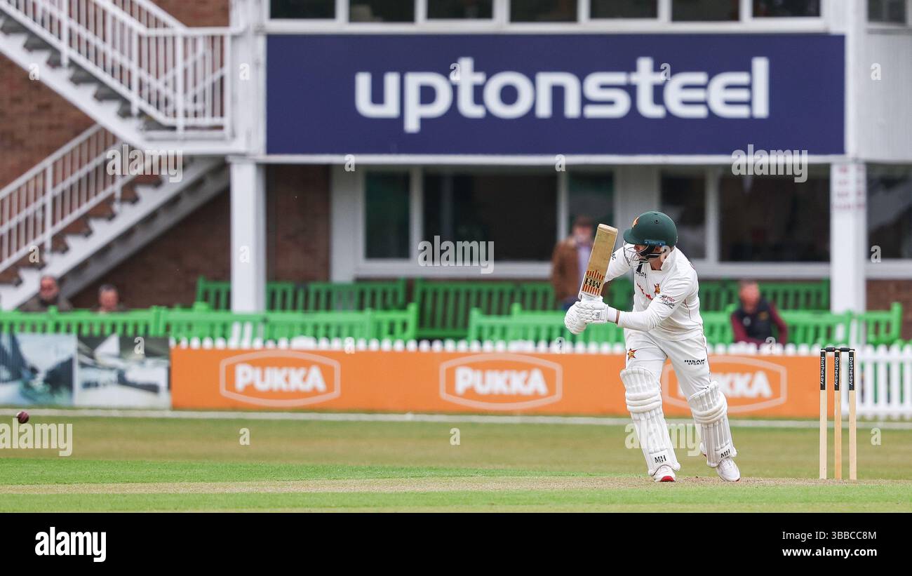 Leicester, UK. 15th May, 2025. #57, Ben Curran of Zimbabwe in action ...