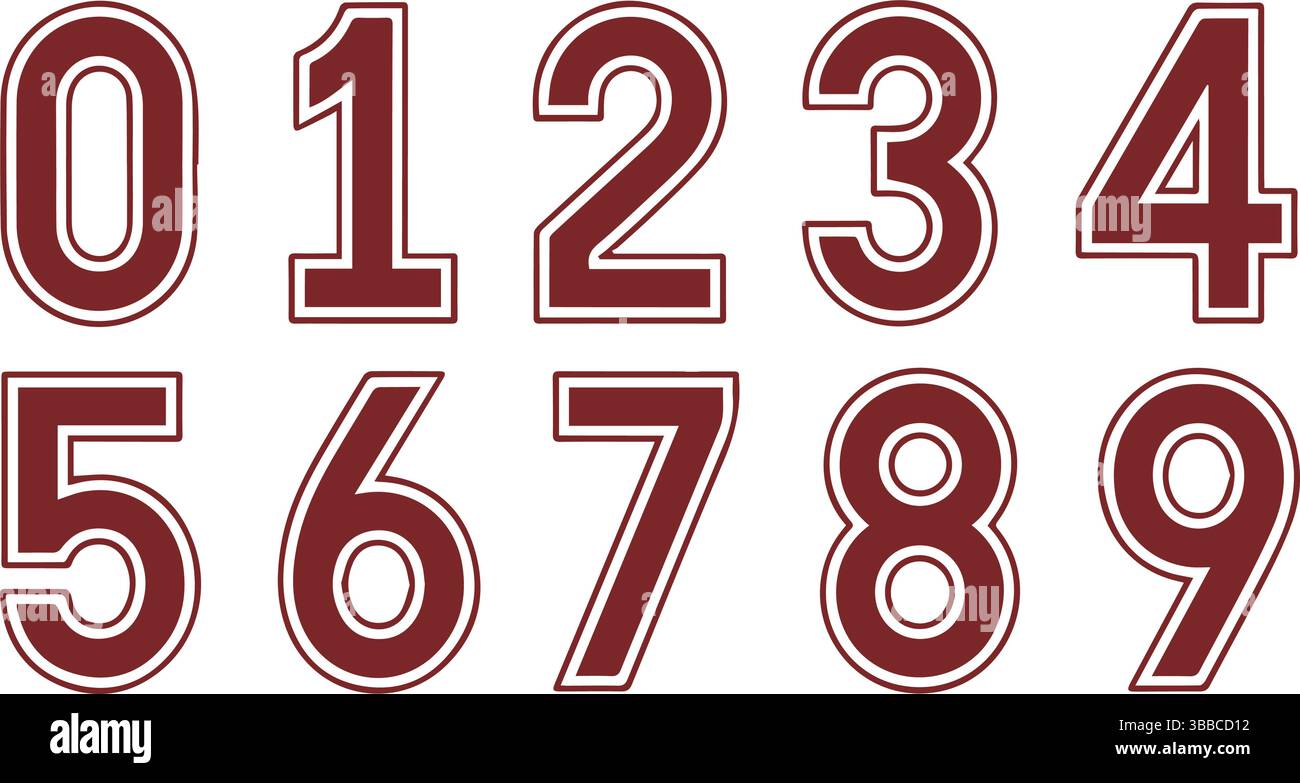 Jersey Numbers Font Svg Stock Vector Image & Art - Alamy
