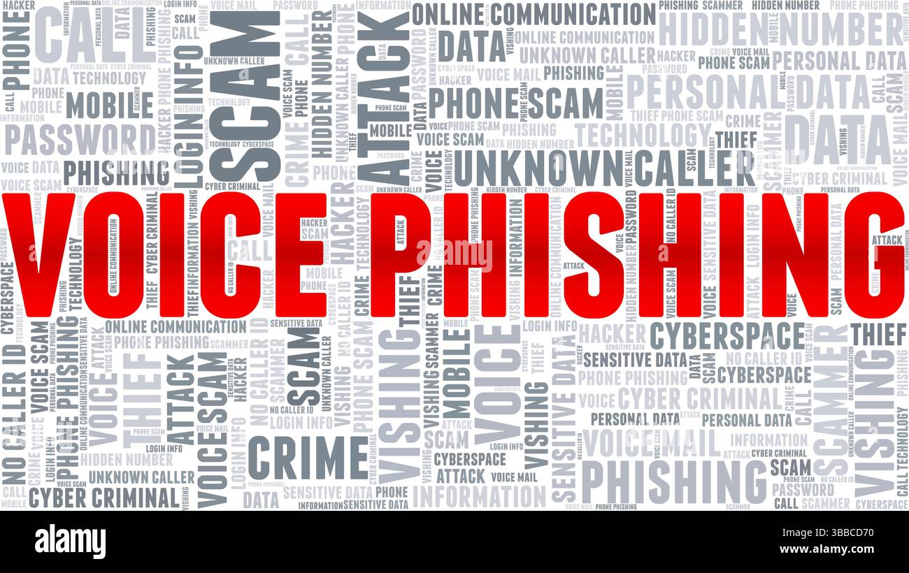 Vishing - Voice Phishing word cloud conceptual design isolated on white ...