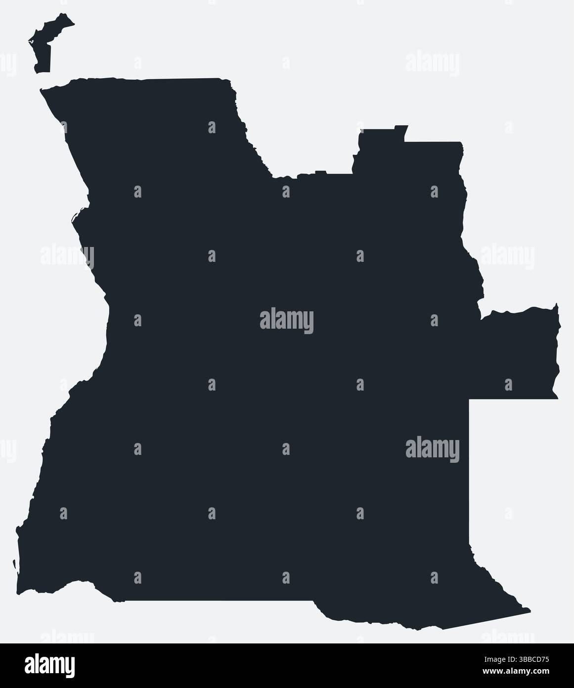 Angola map. Just a simple border map. Shape of the country. Flat blank ...