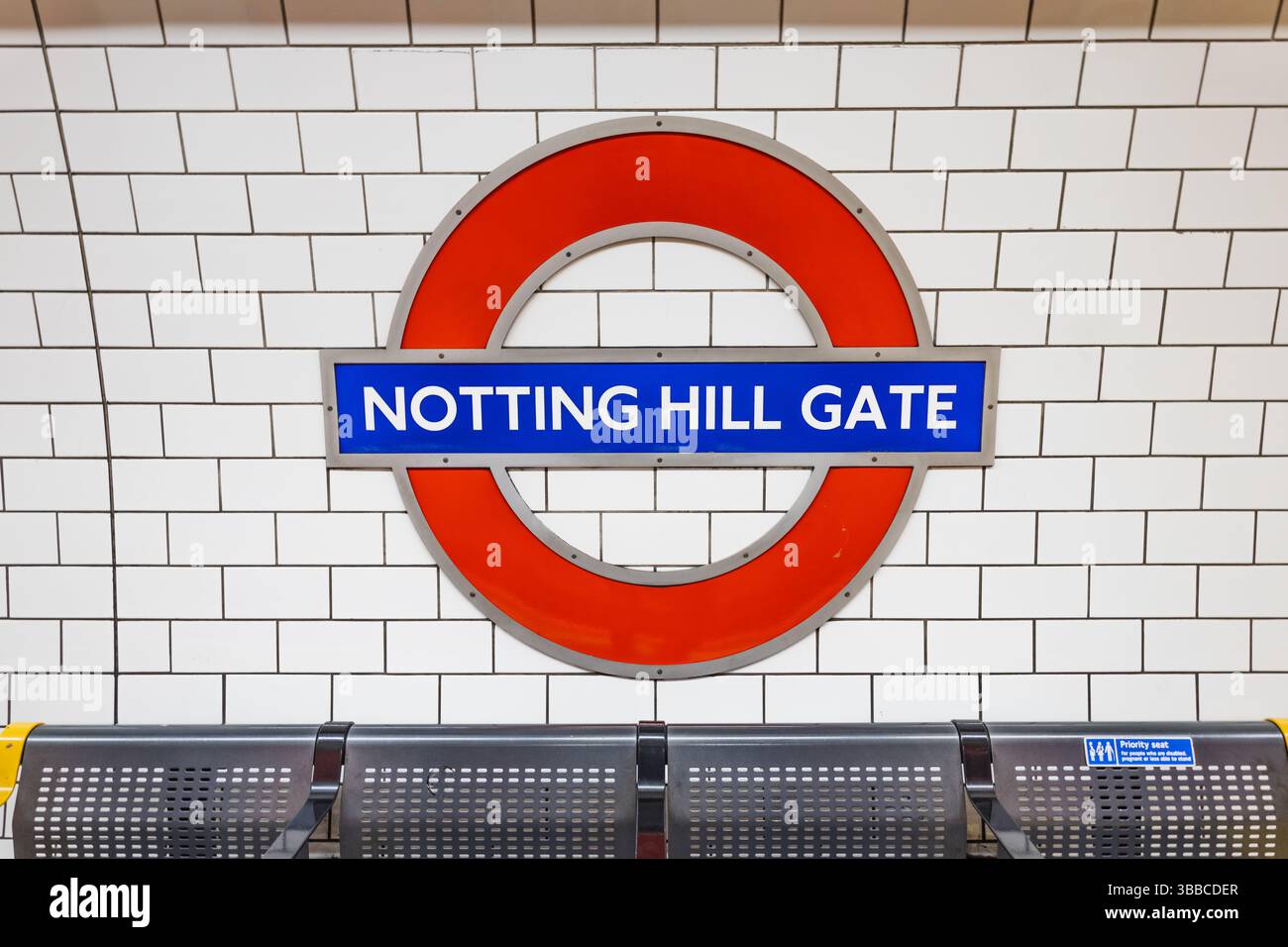 Notting Hill Gate - London Underground Tube Sign. London, UK, 1 April ...