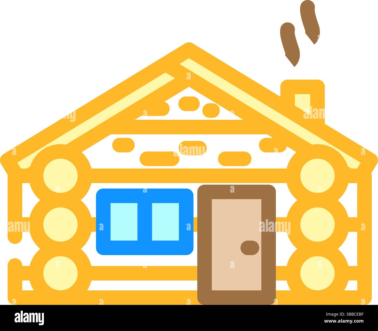 rustic log cabin wooden color icon vector illustration Stock Vector ...