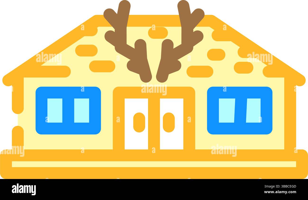hunting cabin wooden color icon vector illustration Stock Vector Image ...