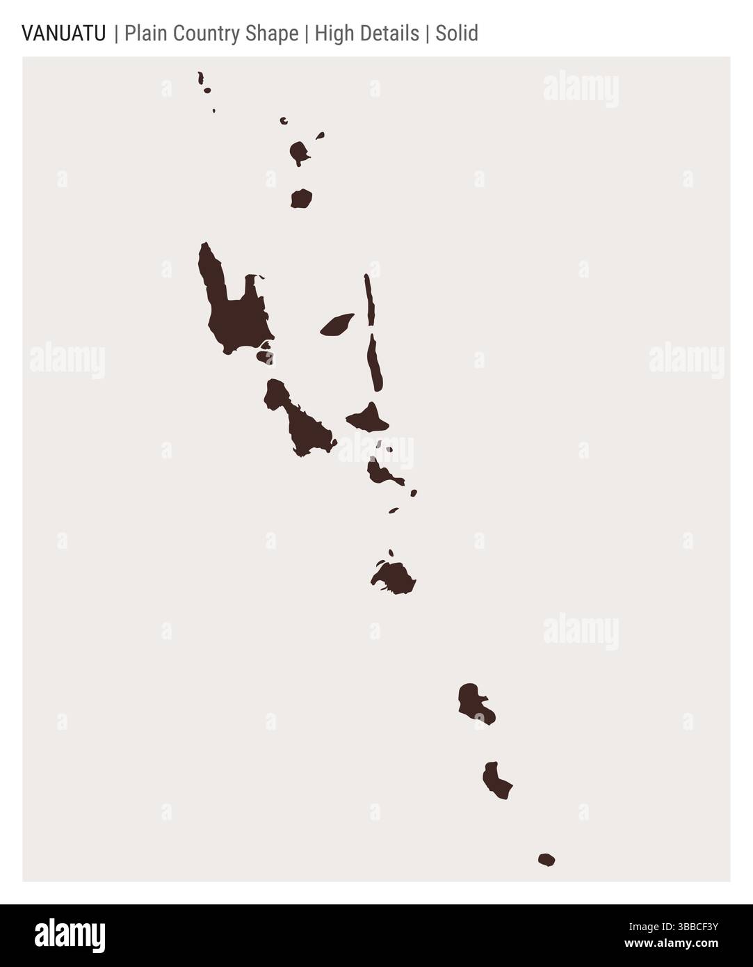 Vanuatu plain country map. High details. Solid style. Shape of Vanuatu ...