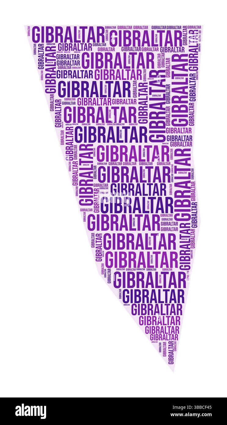 Gibraltar region word cloud. Country shape design. Gibraltar colored ...