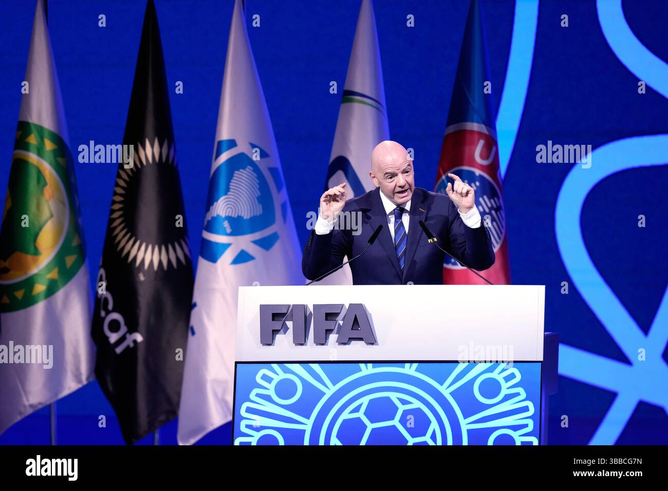 FIFA President Gianni Infantino addresse the FIFA 75th Congress at the ...