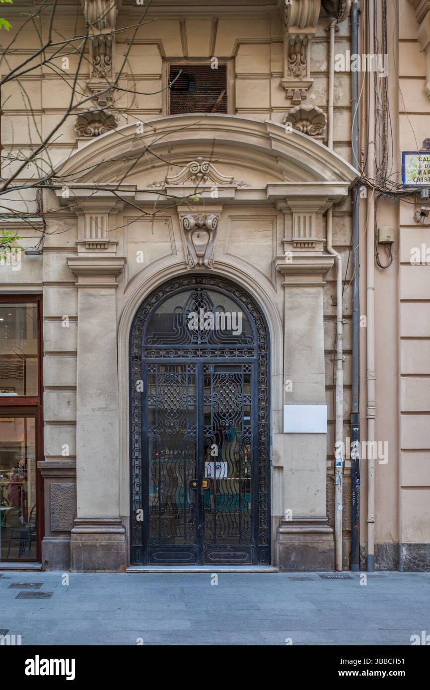 Ornate Iron Gate Entrance with Stone Archway in Valencia, Spain ...