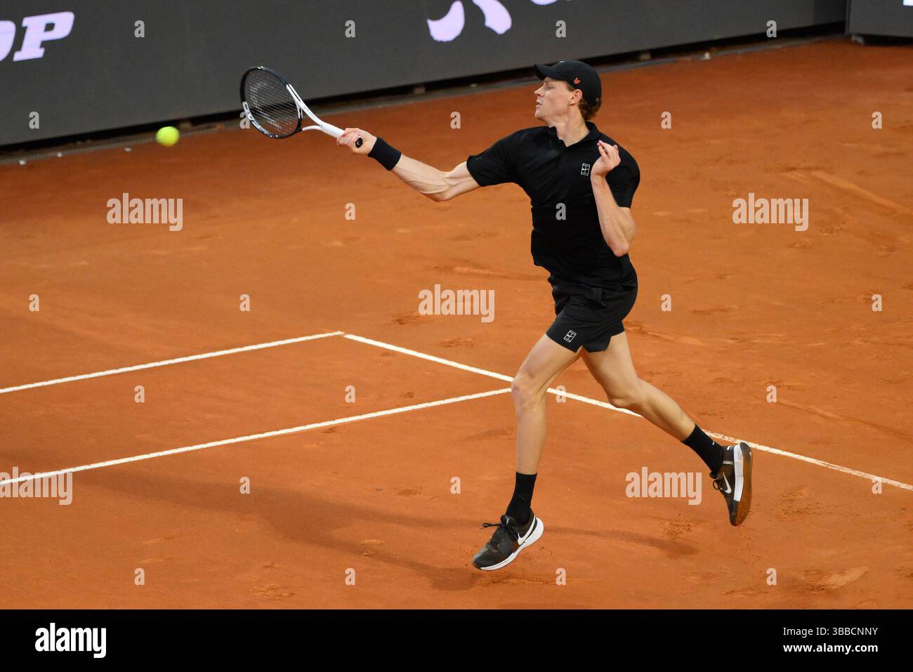 Rome, Italy. 15th May, 2025. Jannik Sinner (ITA) during the quarter ...