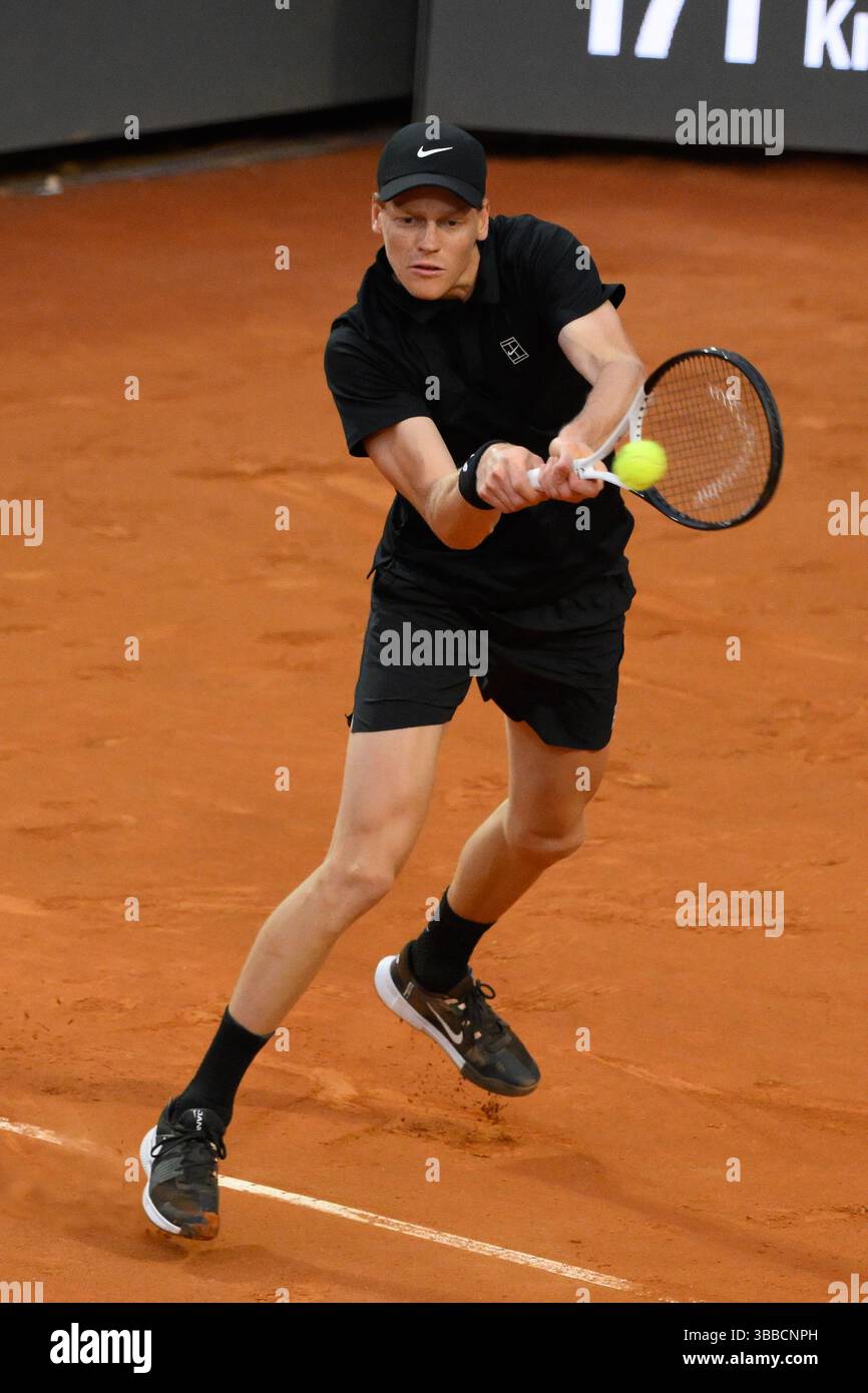 Rome, Italy. 15th May, 2025. Jannik Sinner (ITA) during the quarter ...