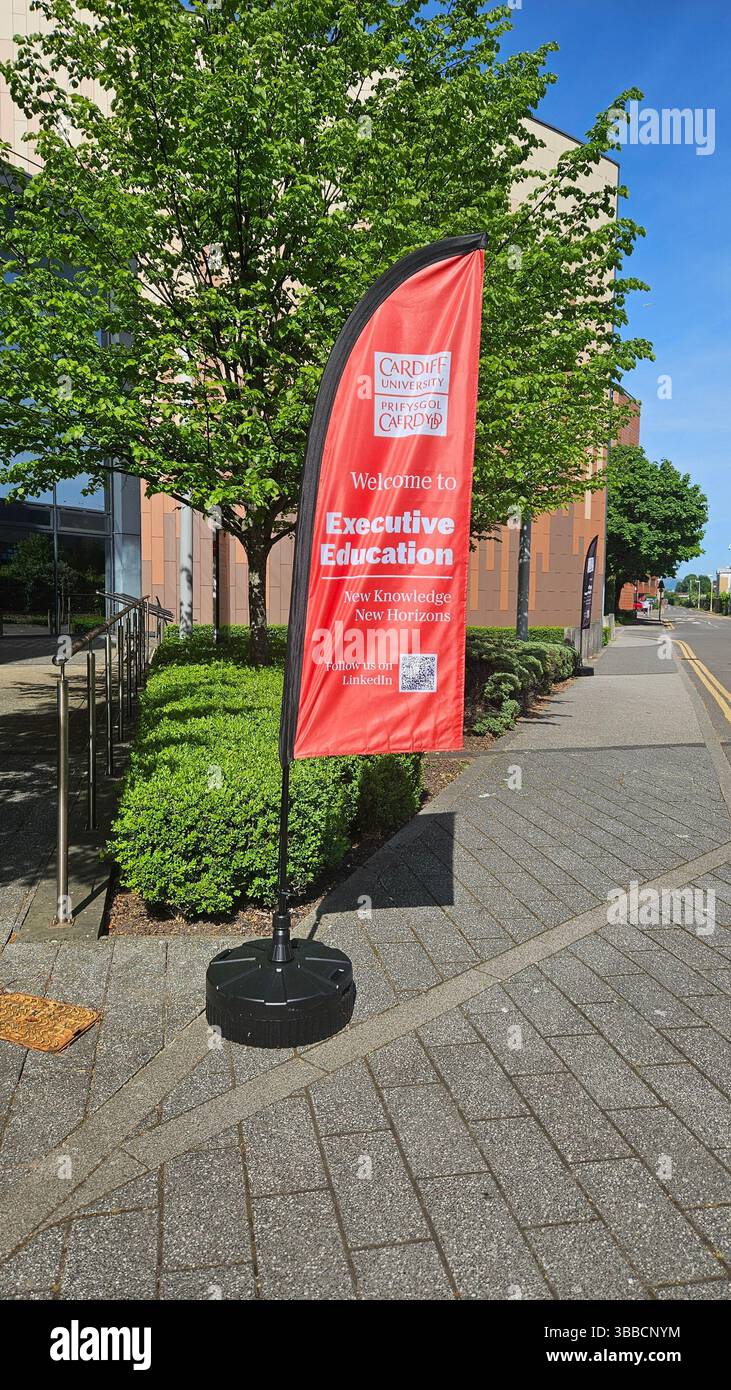 Executive Education banner outside Cardiff University Business School ...