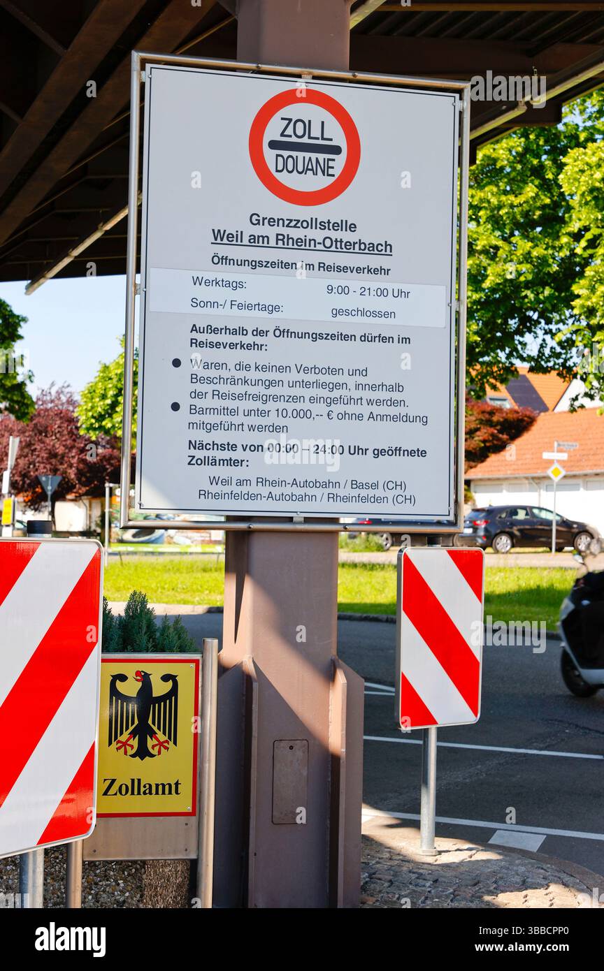 Weil am Rhein, Germany - May 15, 2025: German - Swiss Border between ...